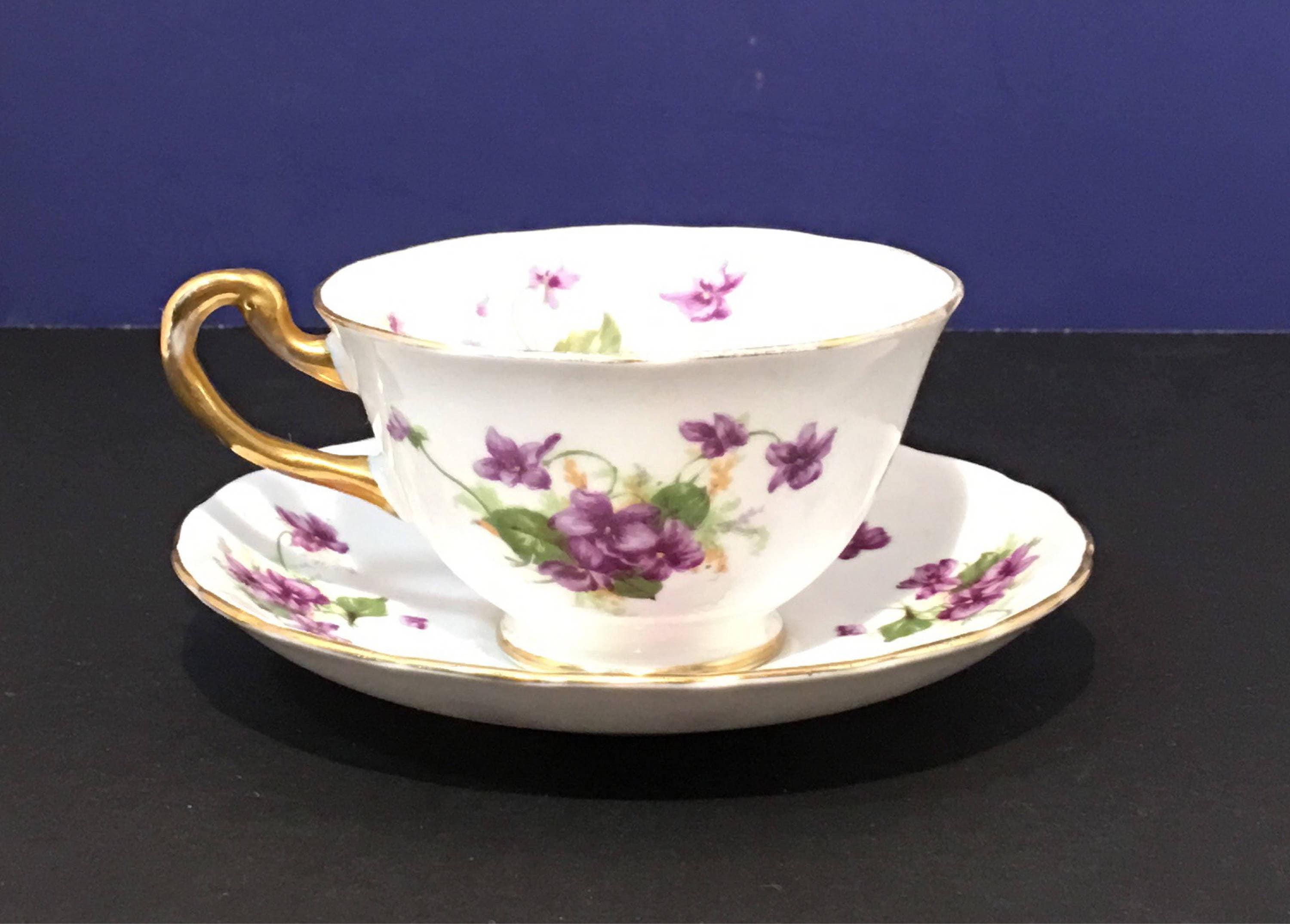 Vintage Royal Chelsea Purple Lilas Accent Gold Edging Tea Cup - Etsy