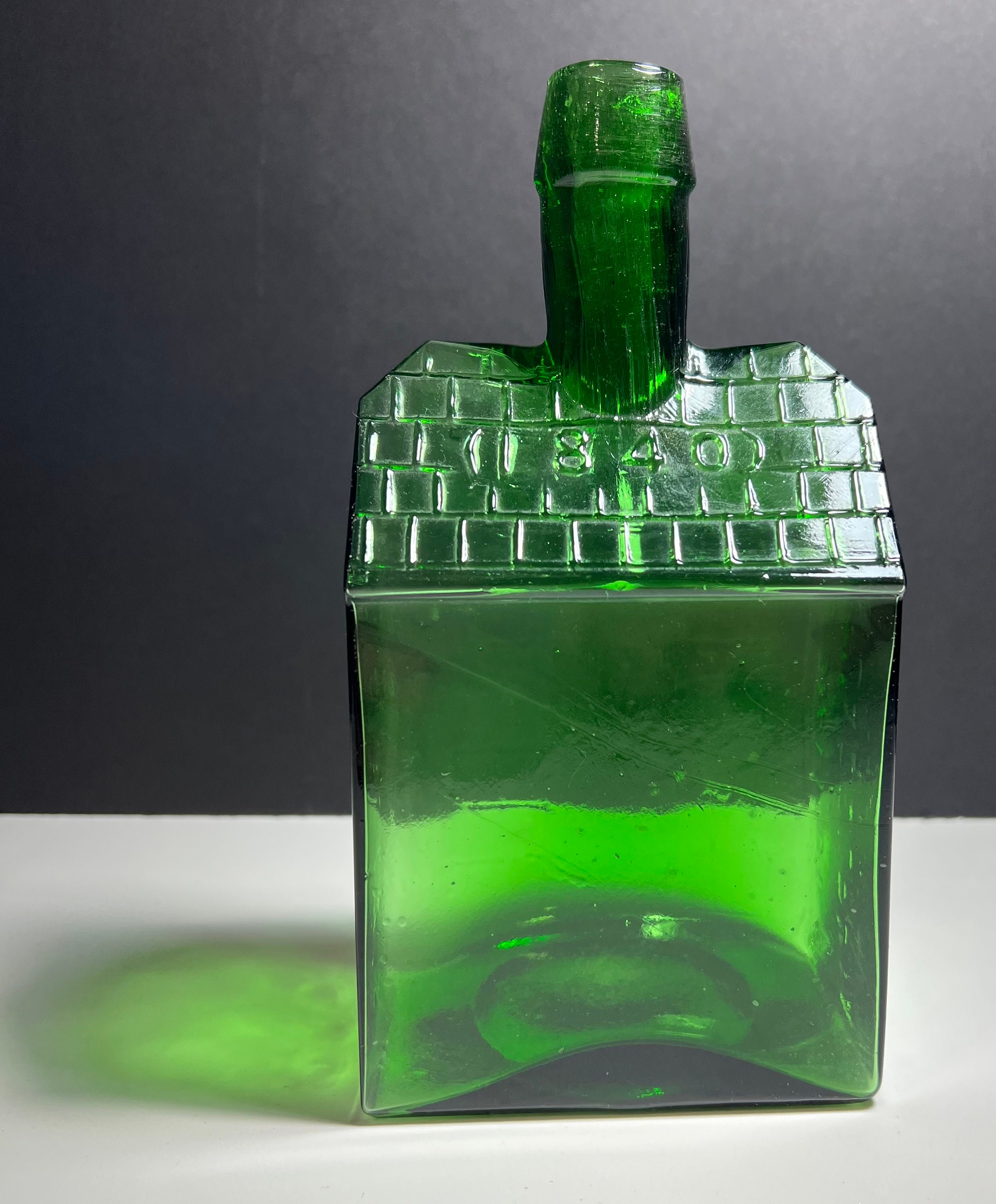 Vintage 1960s E.G. Boozs Old Cabin Whiskey Blown Glass House Shaped ...