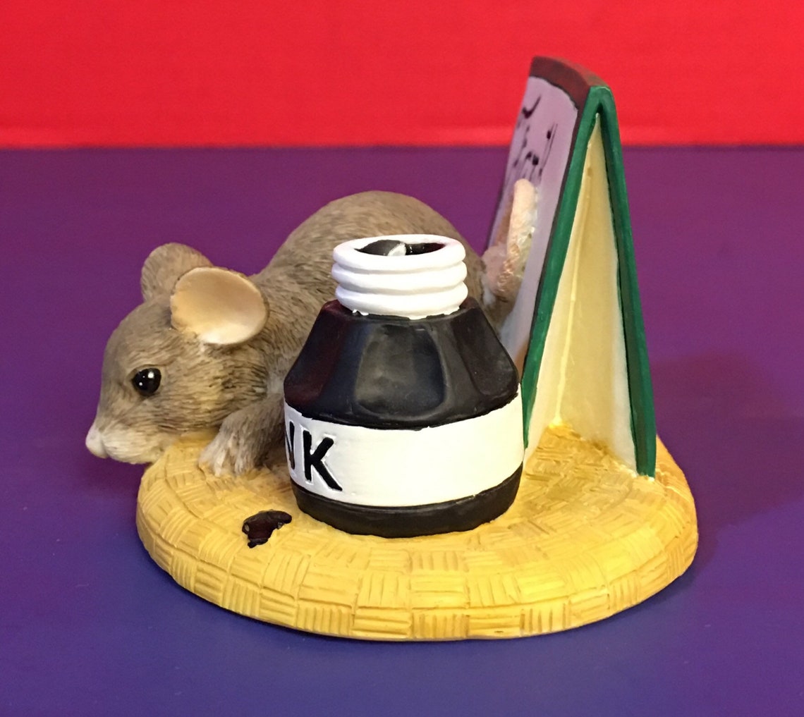 Vintage Charming Tails Writing Mouse Black Ink thank You - Etsy