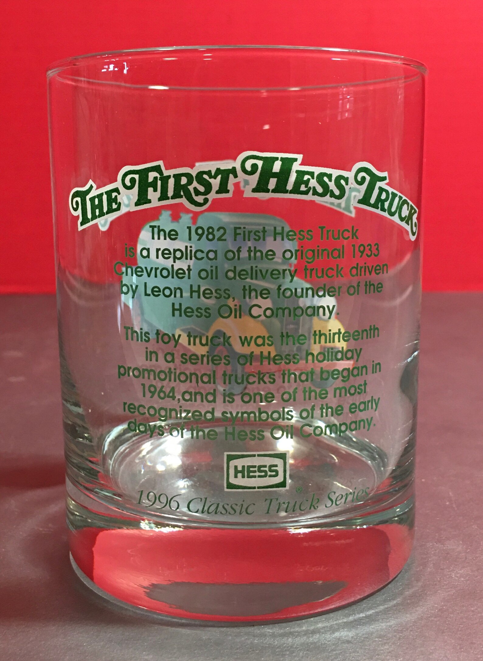 Vintage 1996 the First Hess Truck Souvenir Drinking Glass. - Etsy