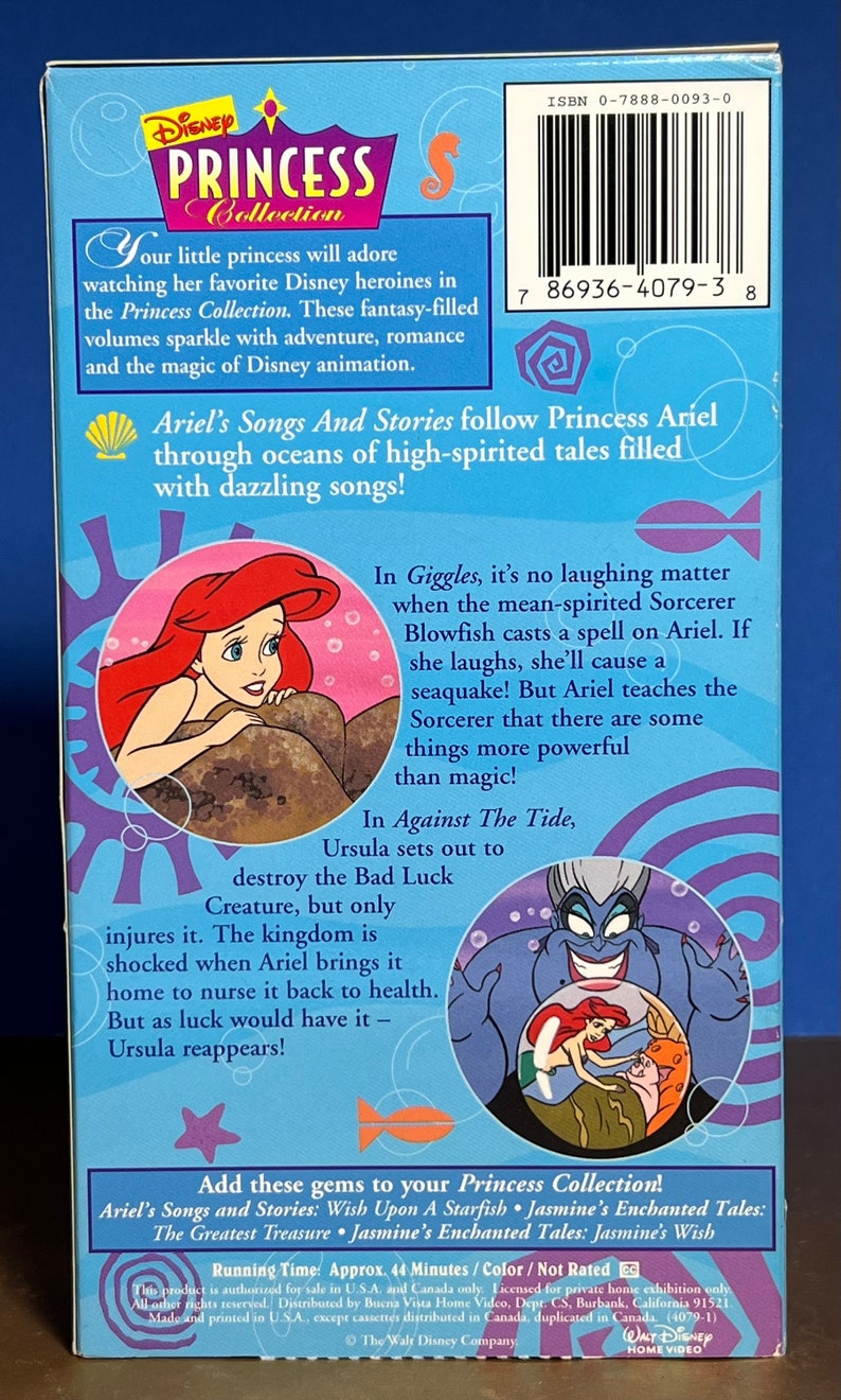 Vintage 2000 Disney Princess Collection Giggles Ariel’s Songs & Stories ...