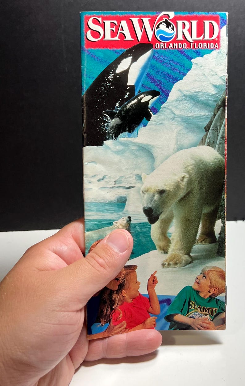 Vintage 1997 Seaworld Guide Book Information Brochure Flyer Theme Park ...