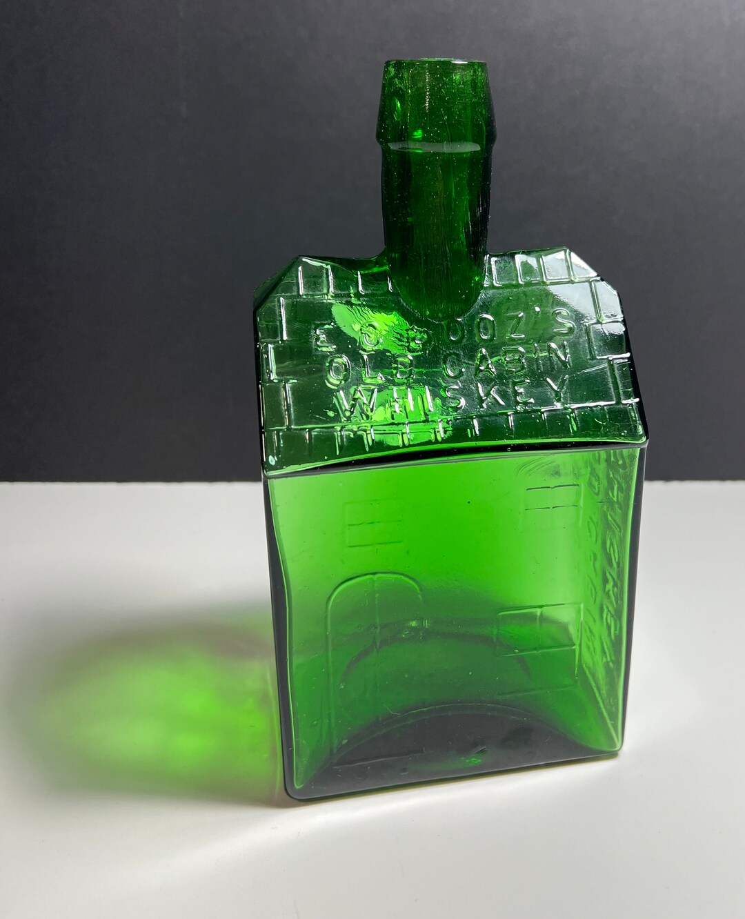 Vintage 1960’s E.G. Booz’s Old Cabin Whiskey Blown Glass House Shaped ...