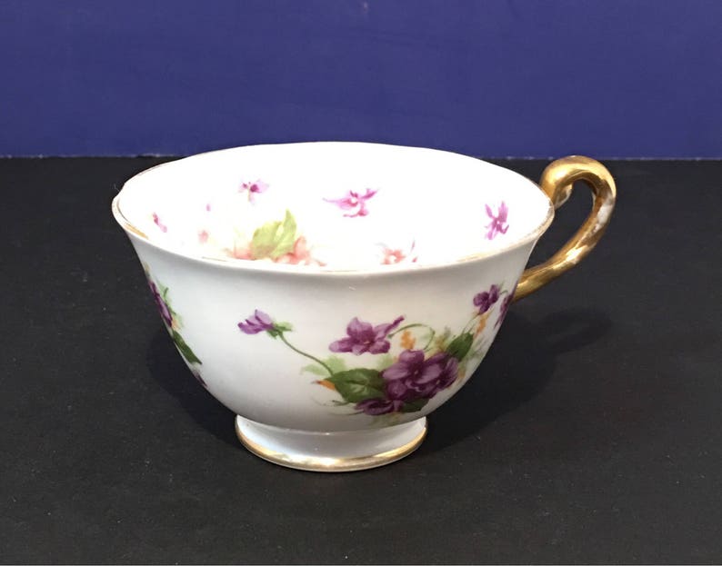 Vintage Royal Chelsea Purple Lilas Accent Gold Edging Tea Cup - Etsy
