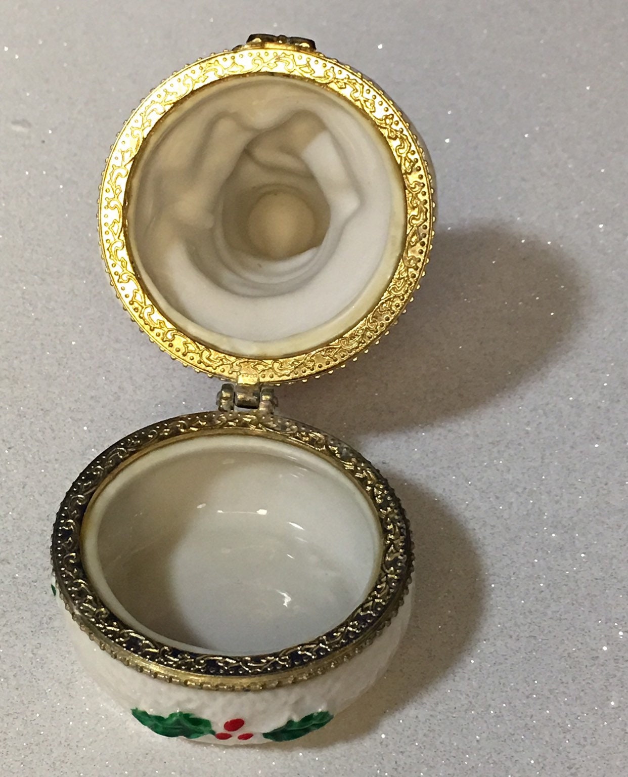 Vintage 1998 Ceramic Hinged Jewelry Box Santa Claus Tree And | Etsy