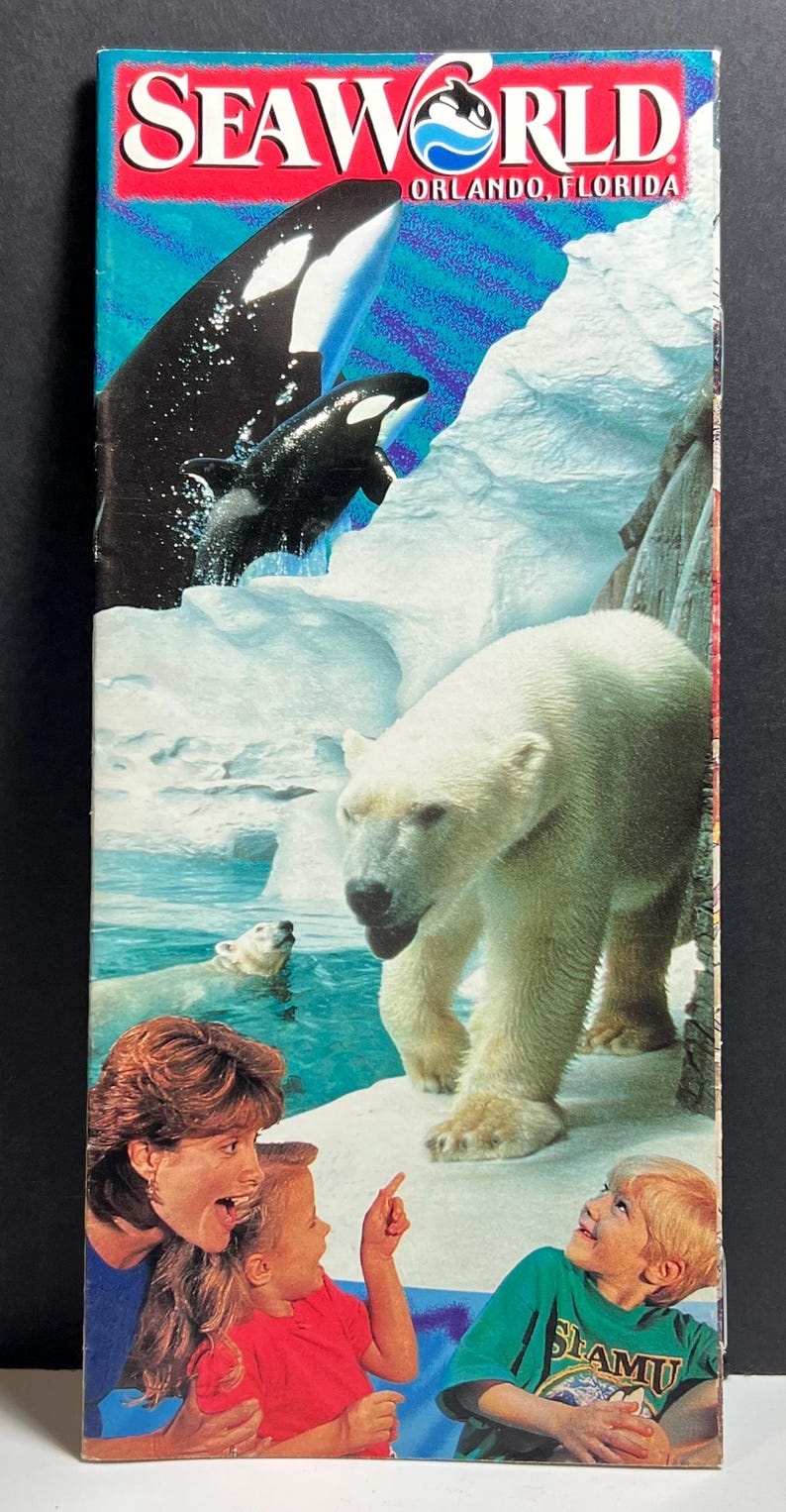 Vintage 1997 Seaworld Guide Book Information Brochure Flyer Theme Park ...
