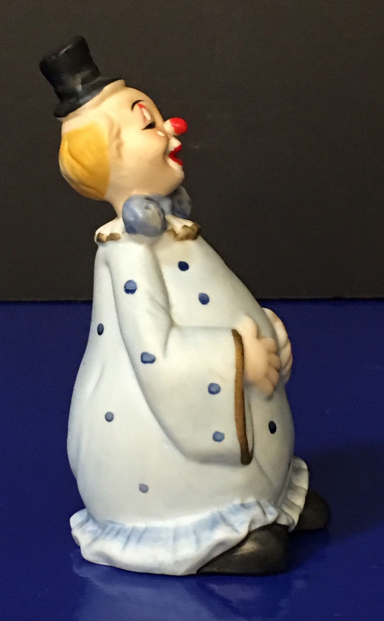 Vintage Adorable Goofy Fat Warm Smiling Clown in Blue Polkadots With ...