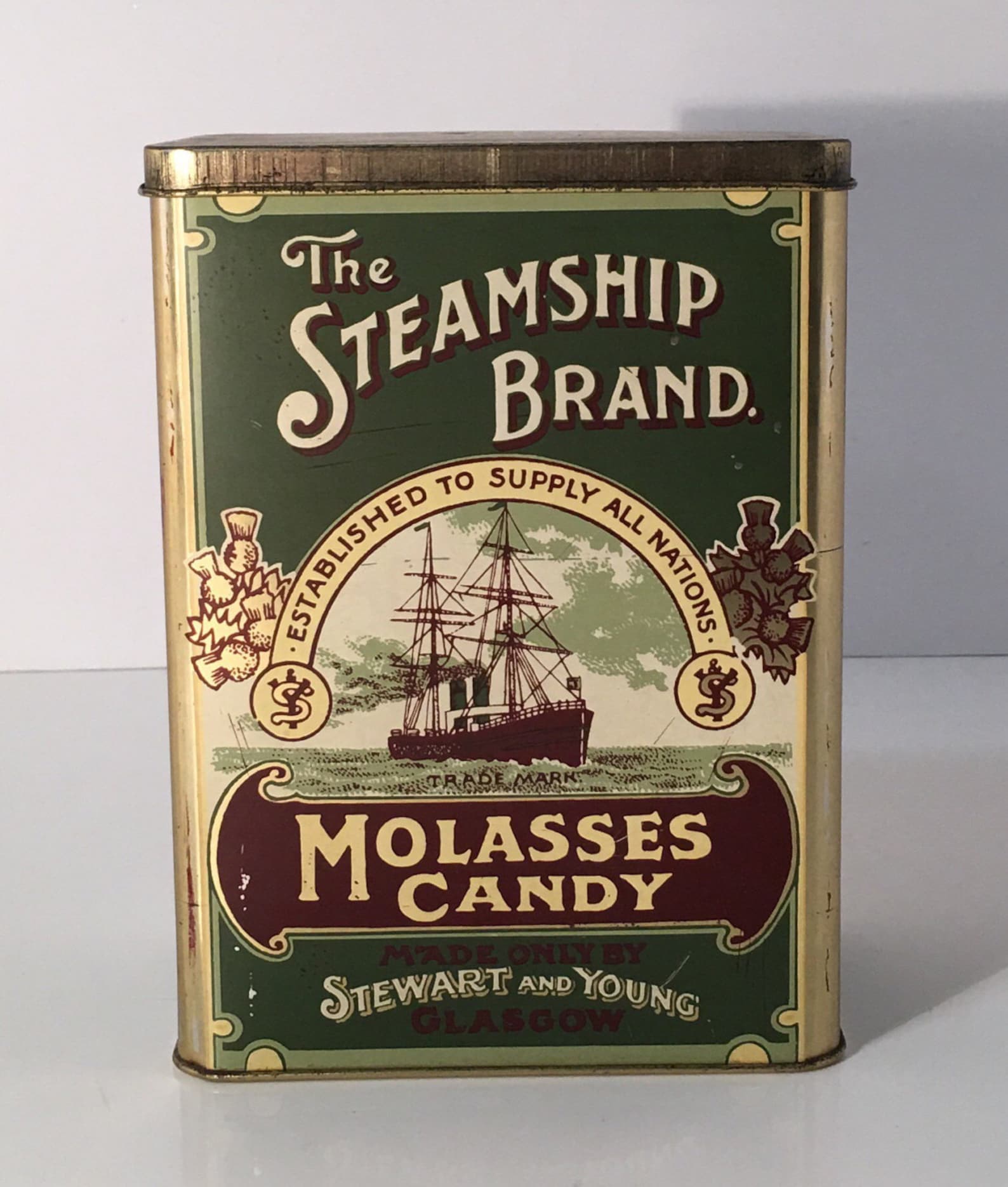 1910 Steamship Brand Molasses Candy Tin Kitchen Display Reproduction - Etsy
