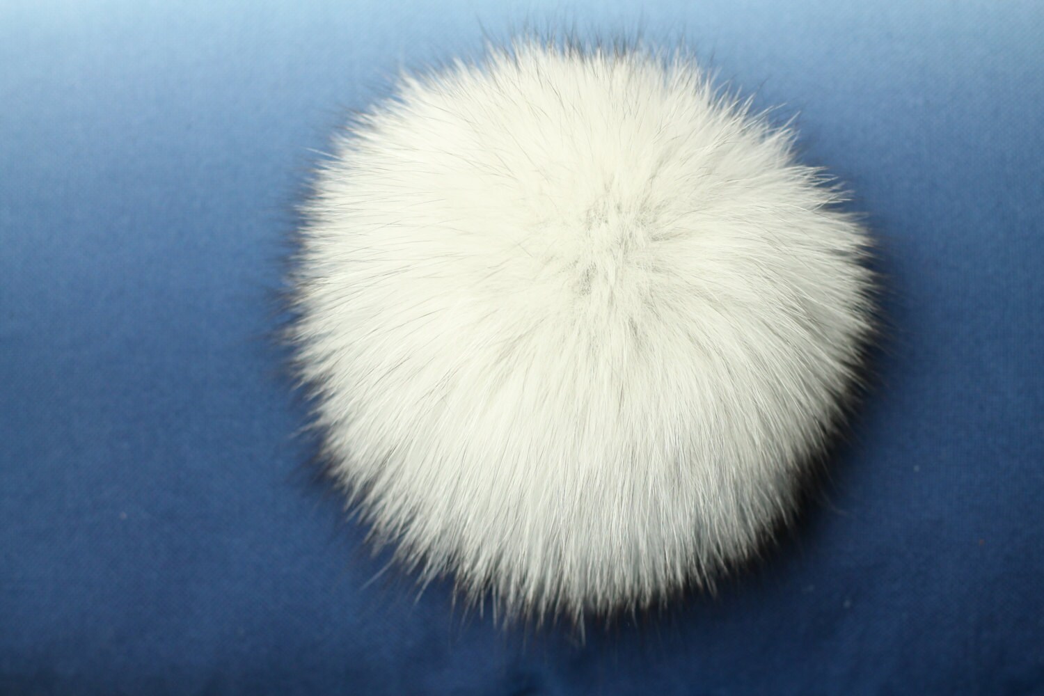 LARGE 5" and 6" FOX FUR Pom-poms ! Light Dusty Gray Real Fur Pom-pom ...