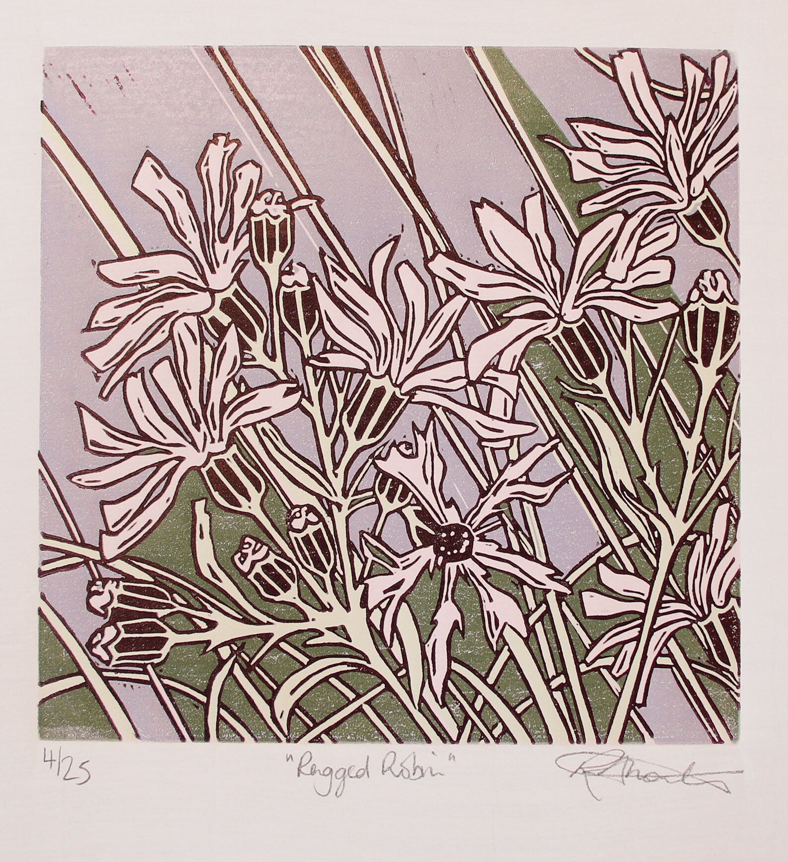 Ragged Robin, Original Linoprint - Etsy