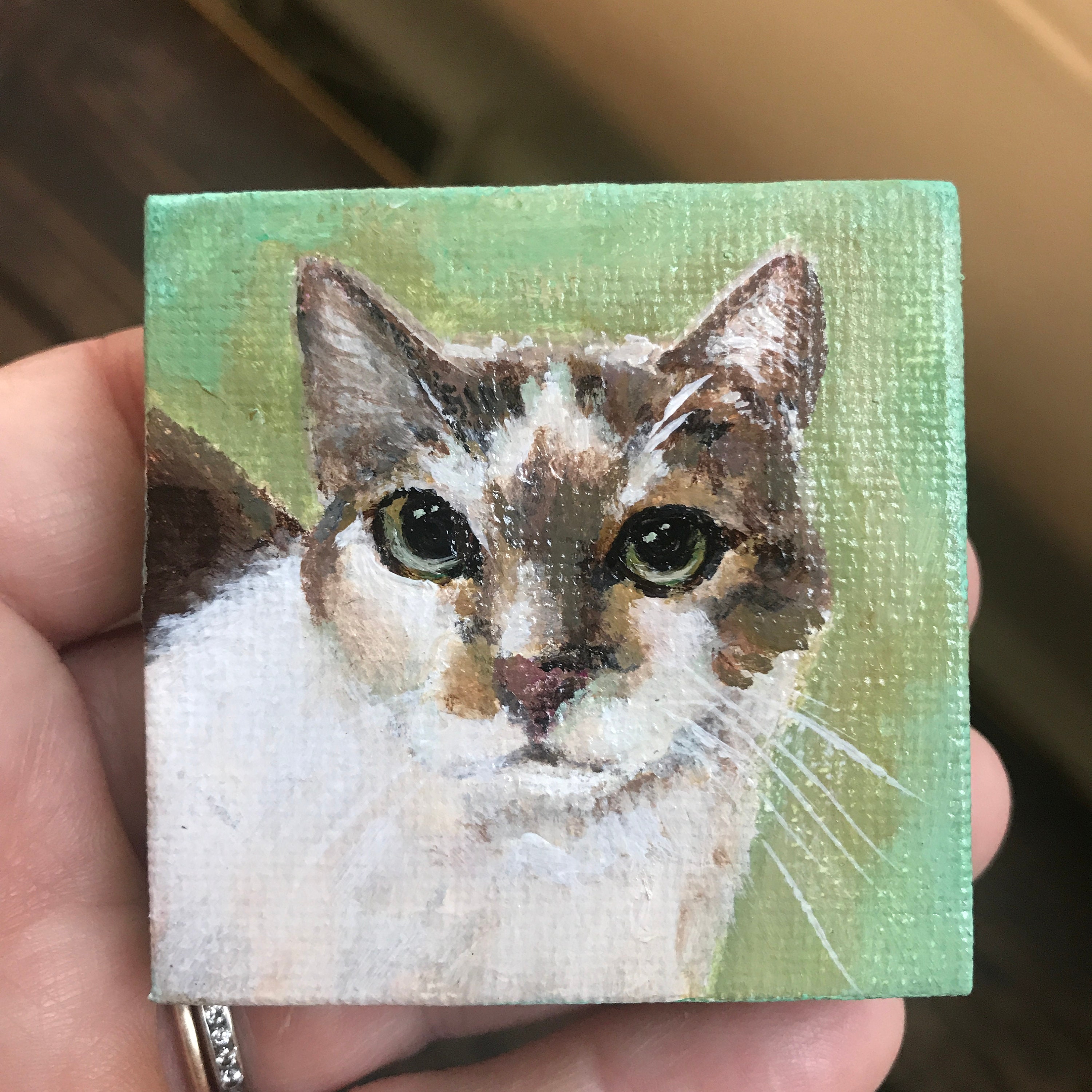 Cat Portraits Custom Tiny Paintings Miniature Painting on | Etsy