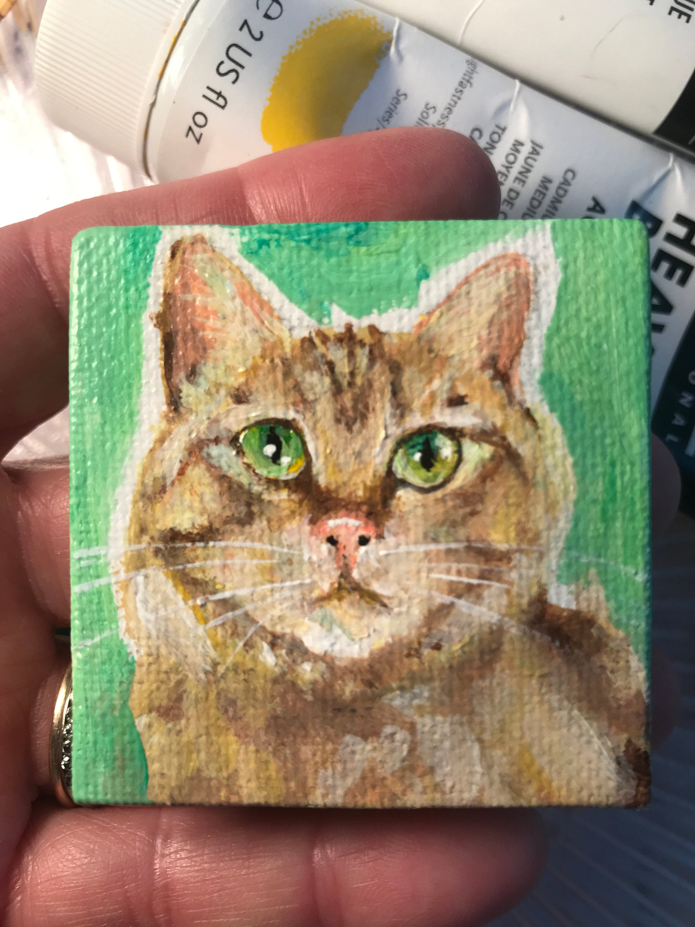Cat Portraits Custom Tiny Paintings Miniature Painting on | Etsy