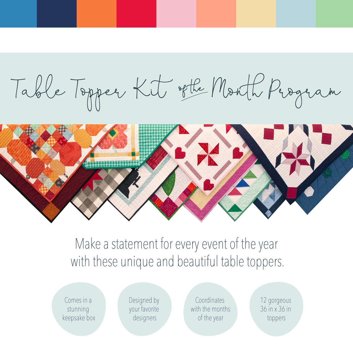 Hearts Table Topper Kit by Amanda Niederhauser - Etsy