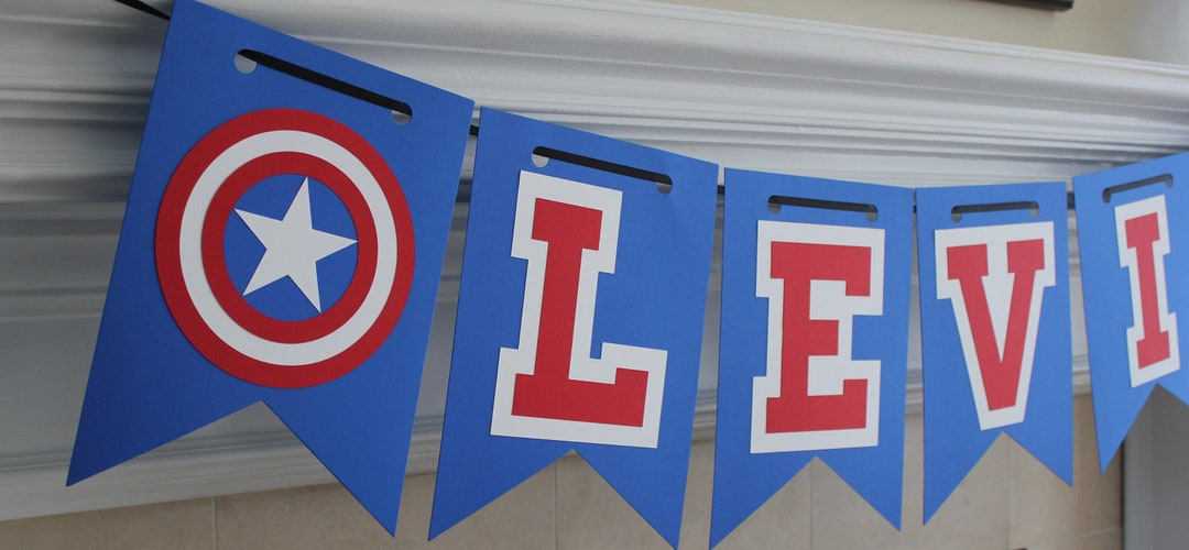 Personalized Captain America Banner Captain America Birthday Banner ...