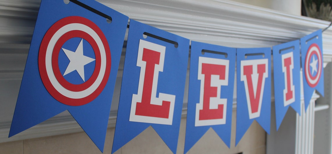 Personalized Captain America Banner Captain America Birthday Banner ...