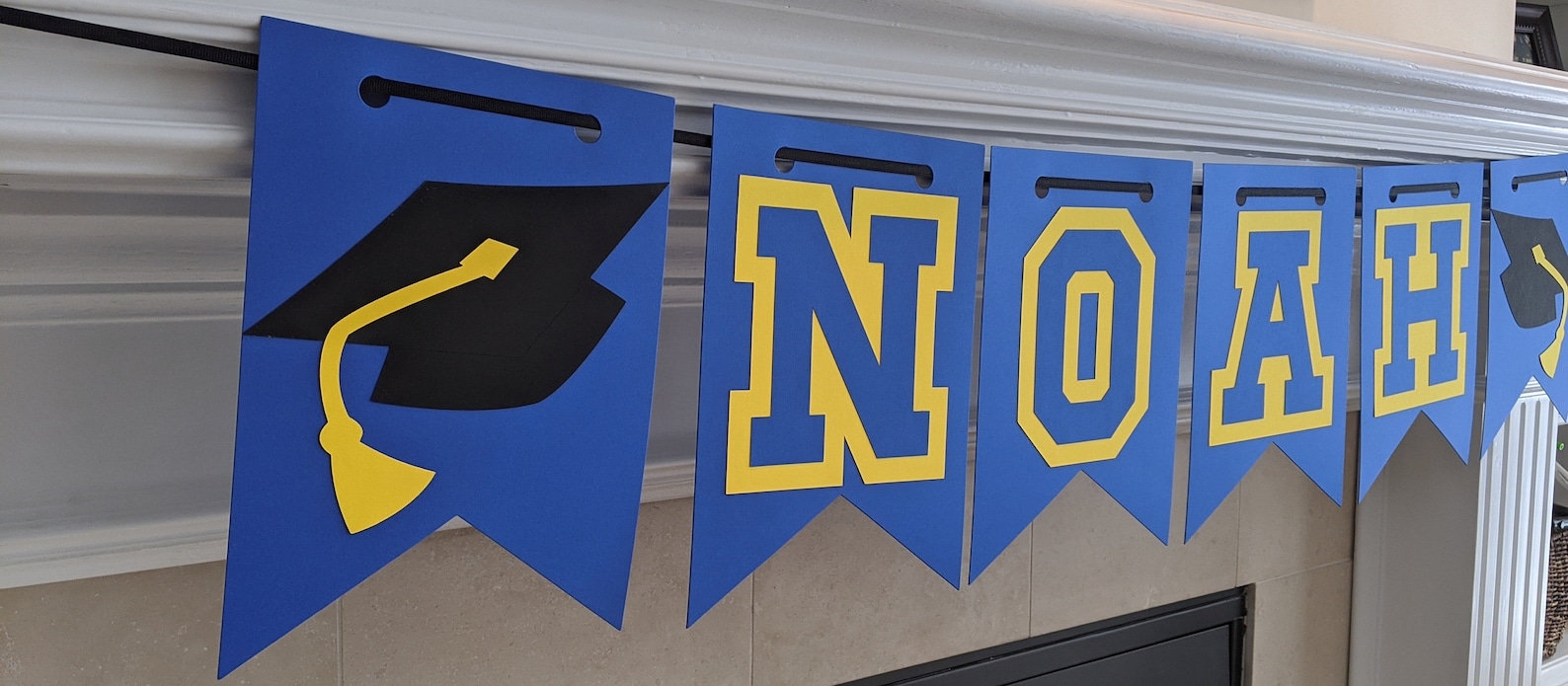 Graduation Banner Large Graduation Banner with Varsity Letters | Etsy
