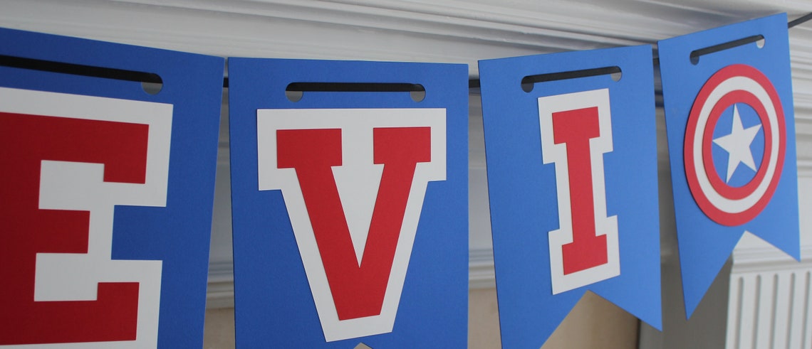 Personalized Captain America Banner Captain America Birthday Banner ...