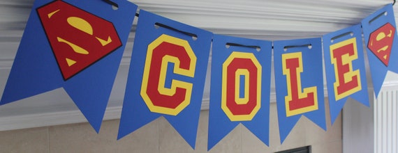 Paper & Party Supplies Superman Birthday Banner personalized with Name ...