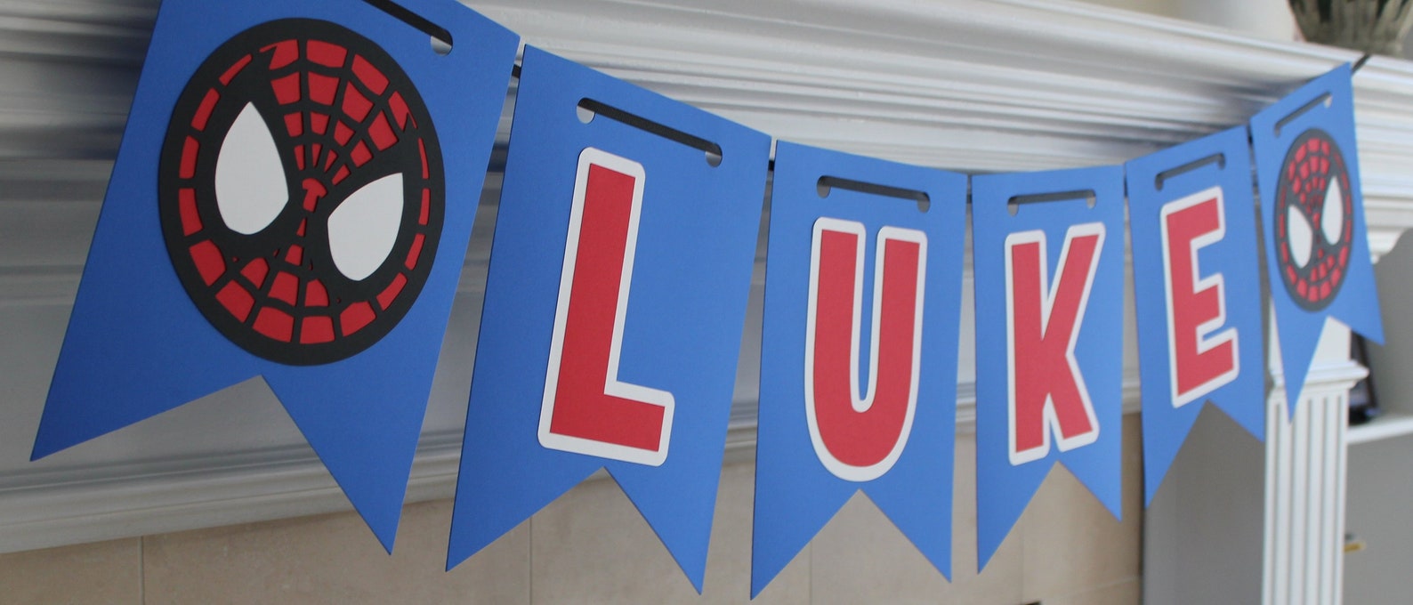 Personalized Spiderman Banner Spiderman Birthday Banner - Etsy