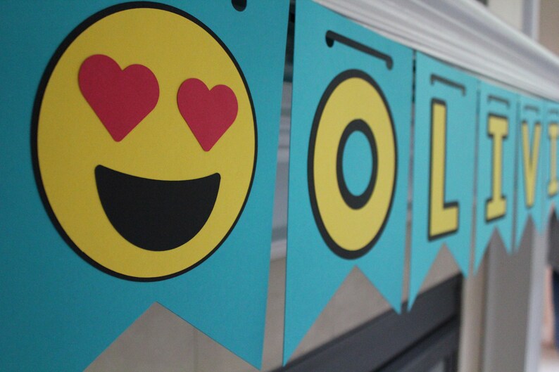 Personalized Emoji Banner Smiley Face Birthday Banner Emoji | Etsy