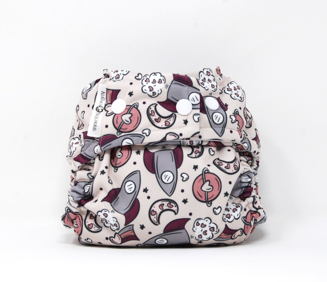 Rocket Ship Hearts Cloth Diaper Cover or Pocket Diaper one Size - Etsy