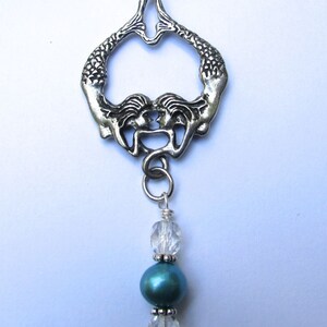 Double Mermaid Necklace With Genuine Fresh Water Pearls, Apatite and ...