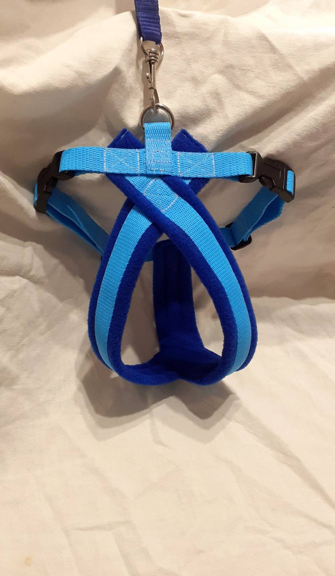 Dog Harness, Fleece Lined, Royal Blue, Sky Blue, Matching Lead Options ...