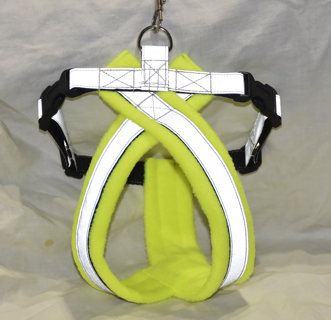 Reflective Dog Harness - Hi Visibility Fleece Lined - Neon Yellow ...