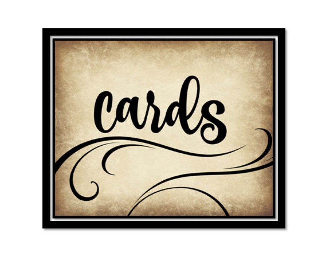 Printable Rustic Cards Sign for Wedding or Event - Card Box Vintage ...