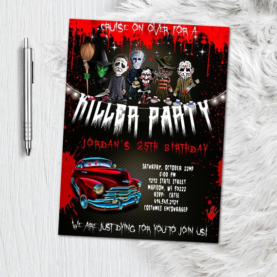 Halloween Party Invitation - Lowrider Party Invite - Adult Scary ...