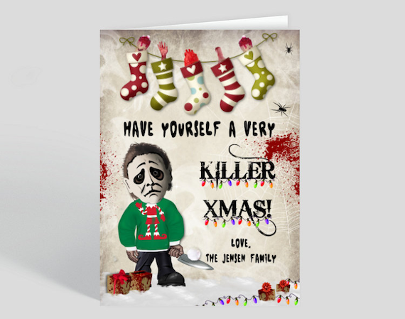 Funny Christmas Card -Horror Christmas Cards, Slasher Horror Movie ...