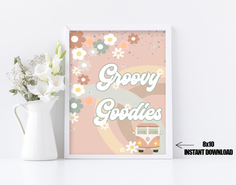 Printable Groovy Party Decor Two Groovy One Sign Decorations - Etsy
