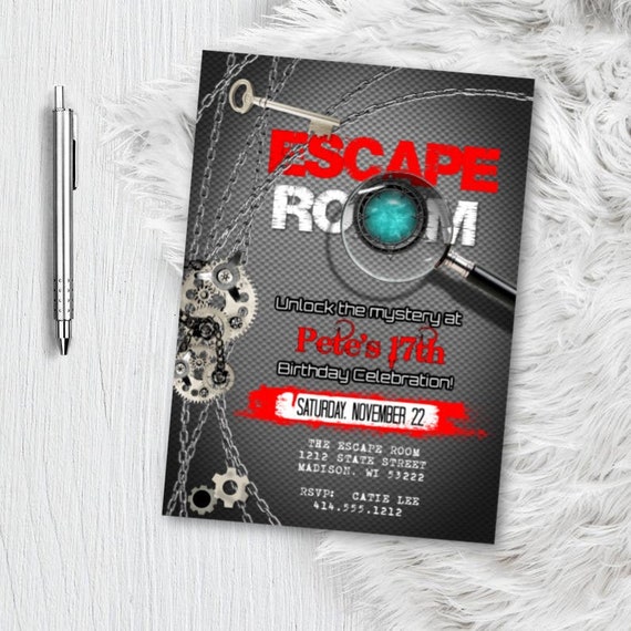 Escape Room Invitation Birthday Escape Room Party Invitation Escape Escape Room Invitation Birthday Escape Room Party Invitation Escape