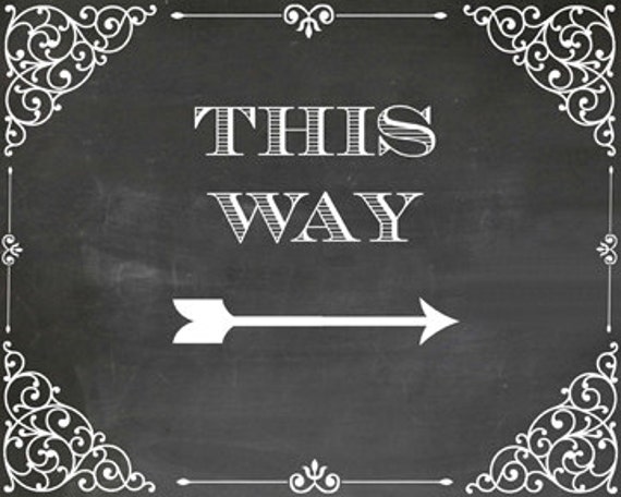 Arrow This Way Direction Sign for Party Event or Wedding Chalkboard ...