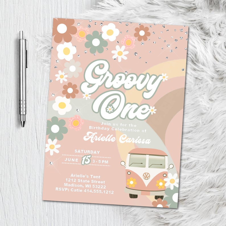 Groovy Birthday Decor Printables Cards Gifts Sign - Two Groovy One ...
