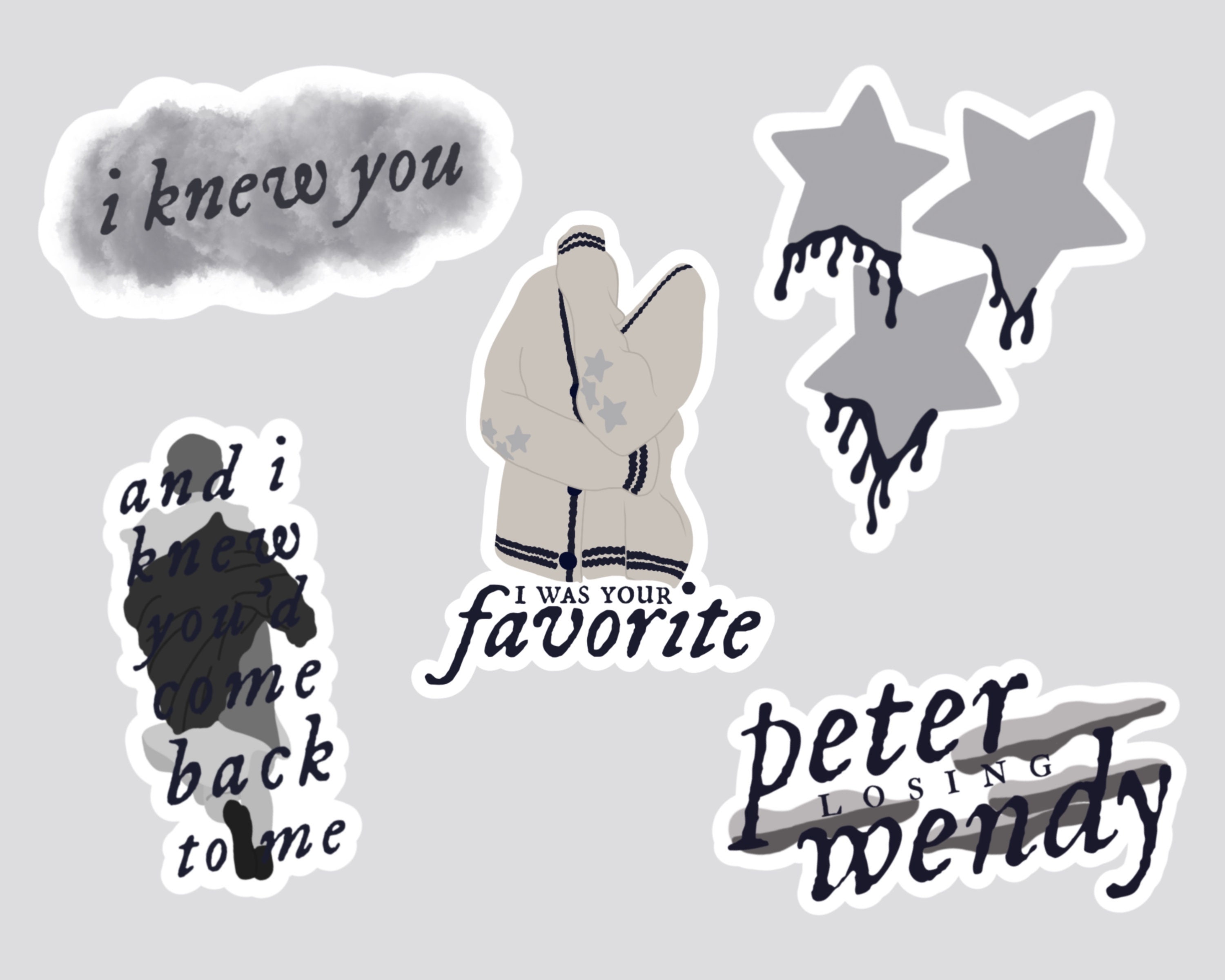 Taylor Swift Folklore Cardigan Lyrics Sticker Stickers Scrapbooking ...