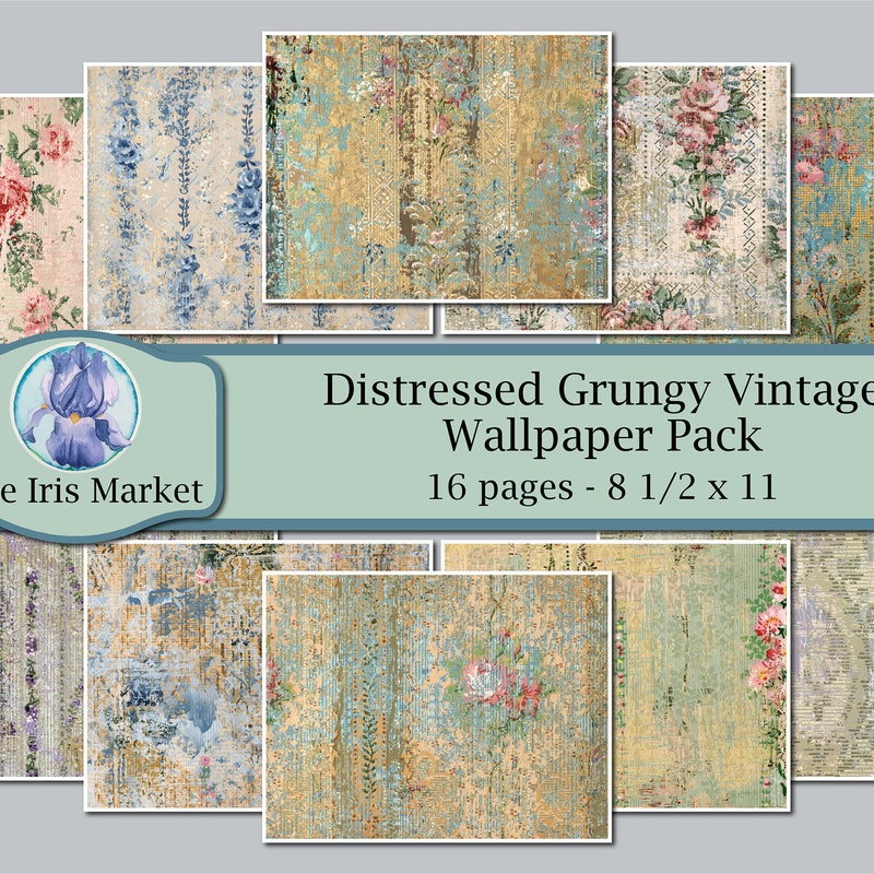 Distressed Wallpaper - Etsy