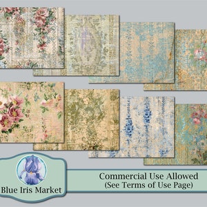 Distressed Grungy Vintage Wallpaper; A4 Size; 16 Pages; Digital ...