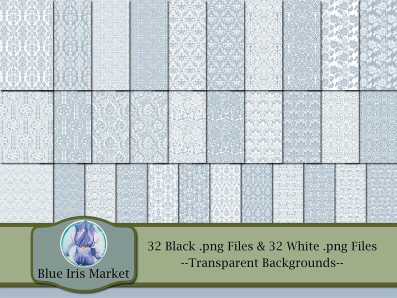 Vintage Stencil Pattern Overlays; Black and White Pattern Paper; 8 1/2 ...