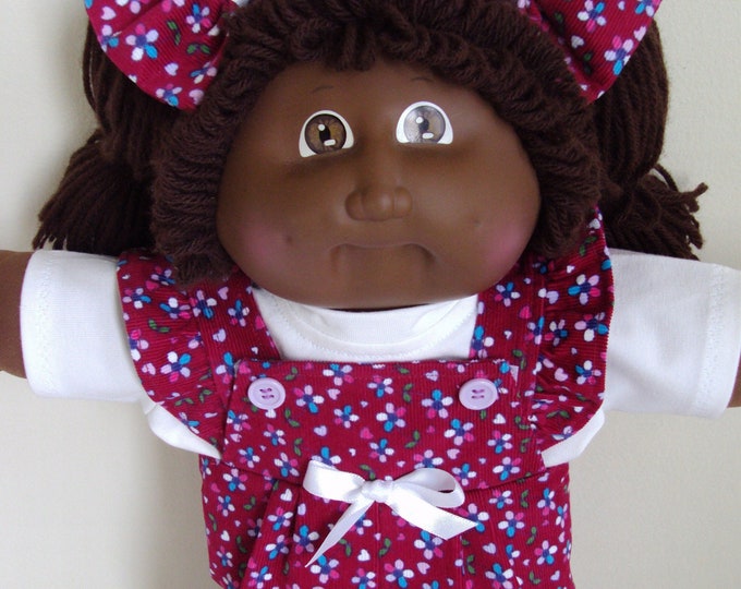 Ruffled Bib Overall Outfit for 16 Cabbage Patch Girls Handmade Corduroy ...