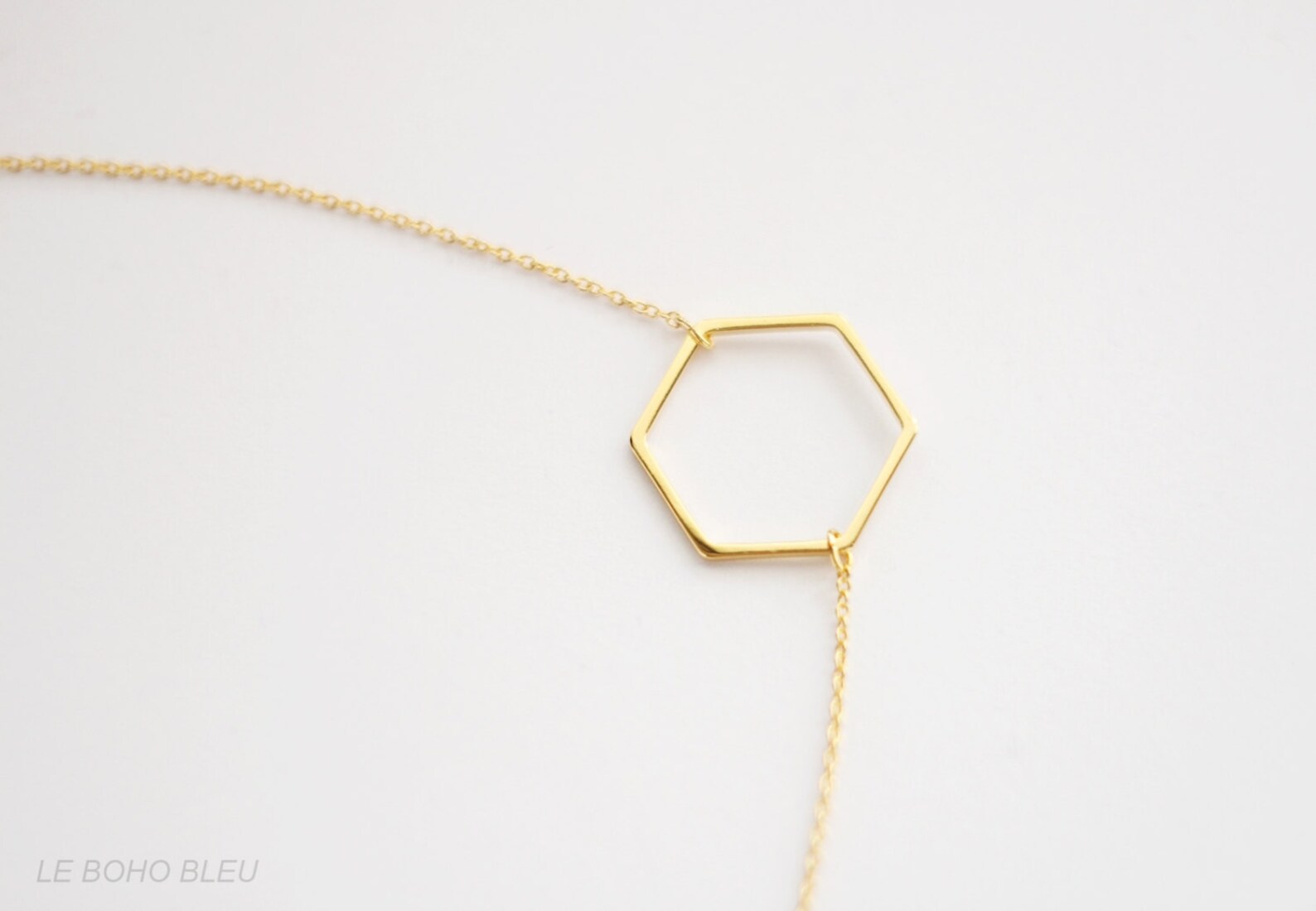 Gold Plated Hexagon Necklace/ Geometric Hexagon Necklace/ | Etsy