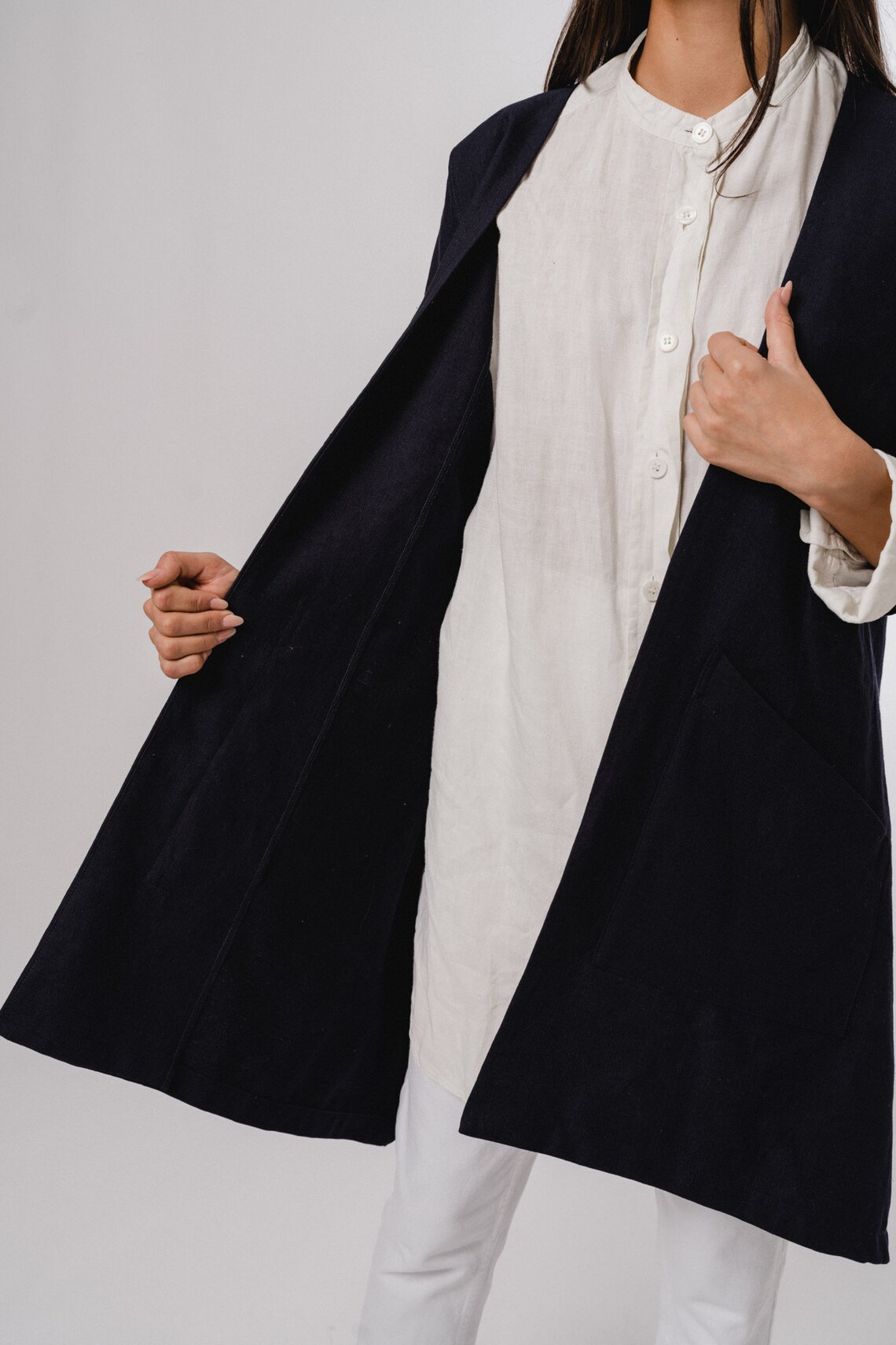 Organic Cotton / Minimalist Jacket / Asymmetric Hem / - Etsy