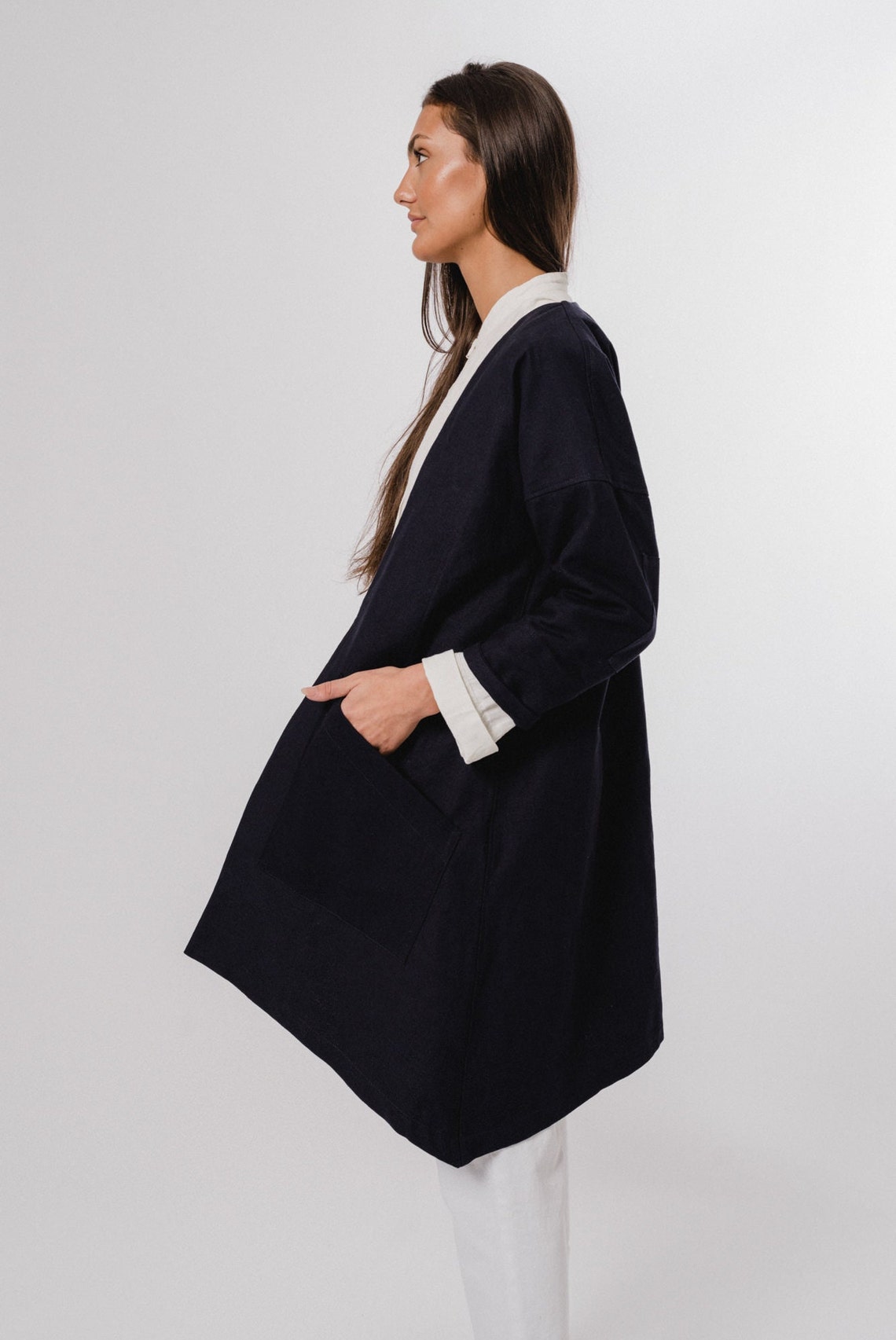 Organic Cotton / Minimalist Jacket / Asymmetric Hem / - Etsy