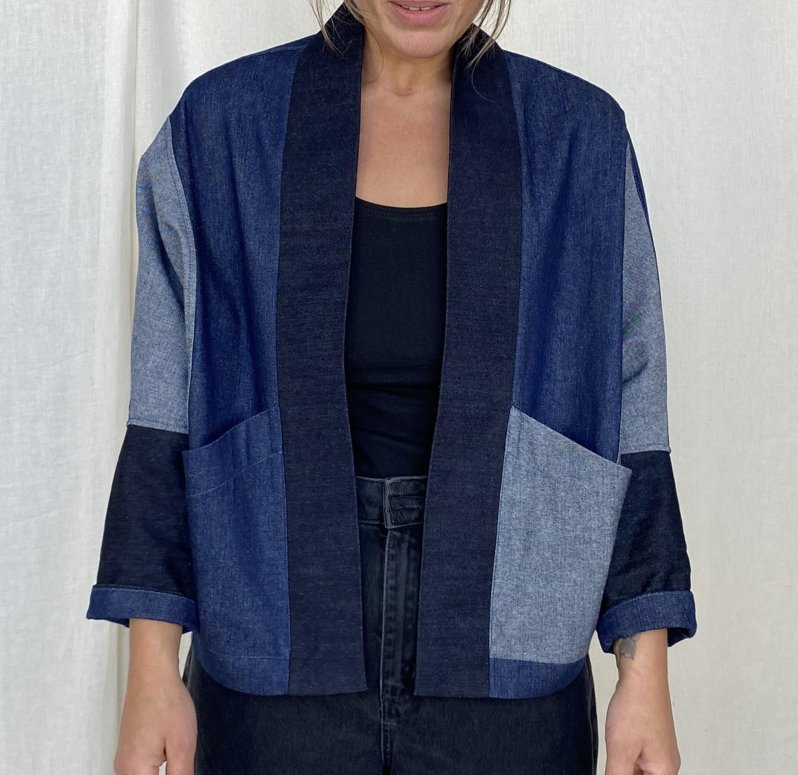 Denim Patchwork Potters Jacket / Panels of Different Denim - Etsy