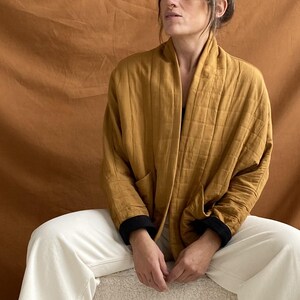 Short Quilted Jacket / Cinnamon / Batwing / 100% Cotton / Jacket With ...