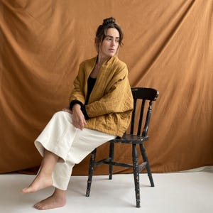 Short Quilted Jacket / Cinnamon / Batwing / 100% Cotton / Jacket With ...