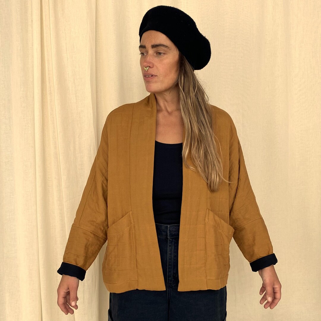 Short Quilted Jacket / Cinnamon / Batwing / 100% Cotton / Jacket With ...