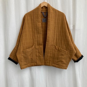 Short Quilted Jacket / Cinnamon / Batwing / 100% Cotton / Jacket With ...