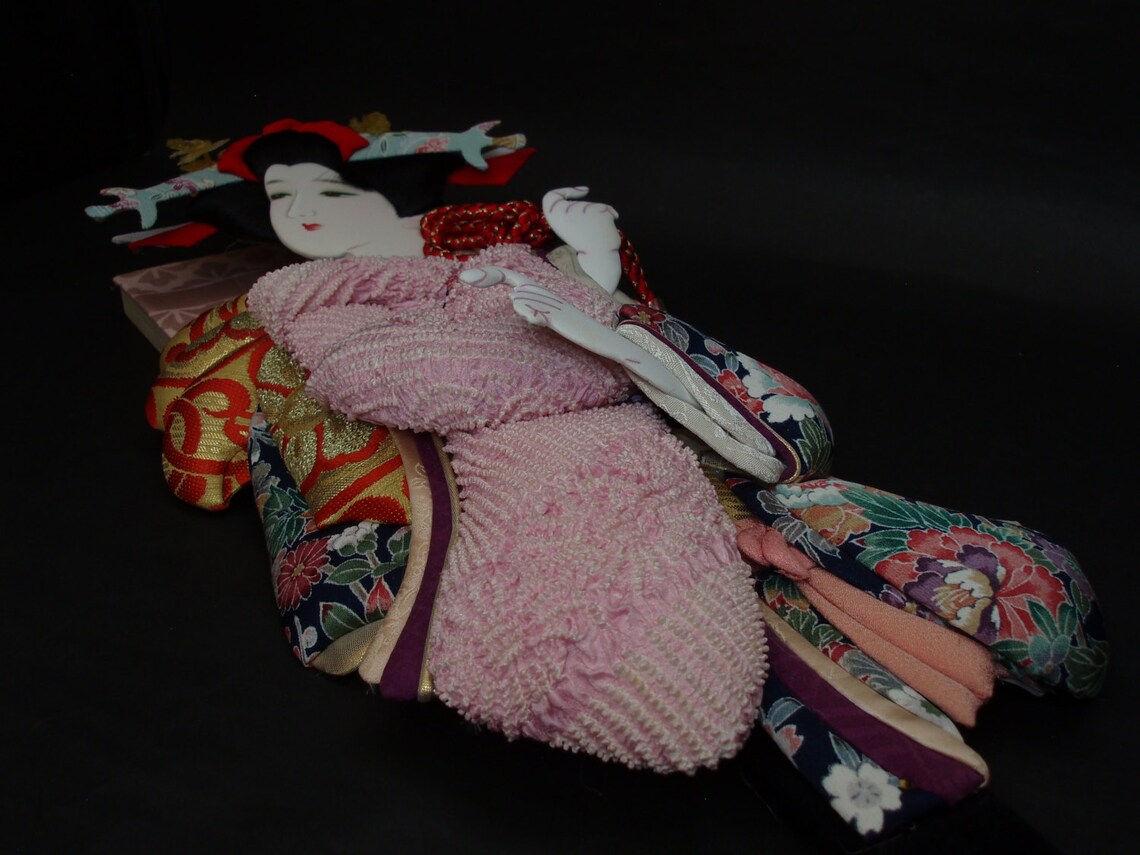 Japanese Edo Vintage Hagoita Kimono Geisha Paddle Racket - Etsy