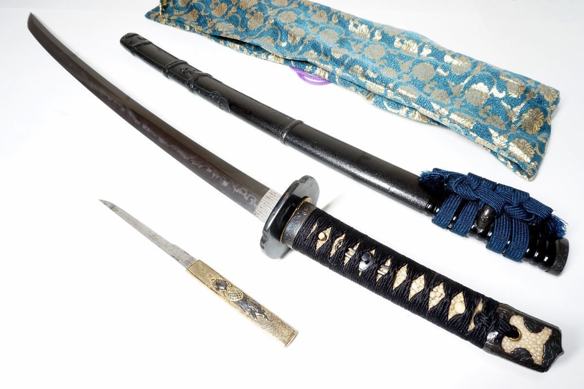 Awesome "hitatsura" Full Temper Patterns: Japanese Samurai Wakizashi ...